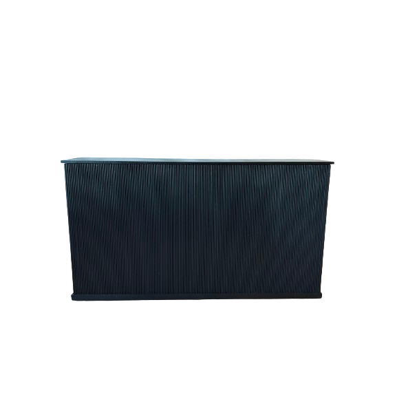 Black Ribbed Bar Rental for Weddings and Events | Folklore Event Rentals