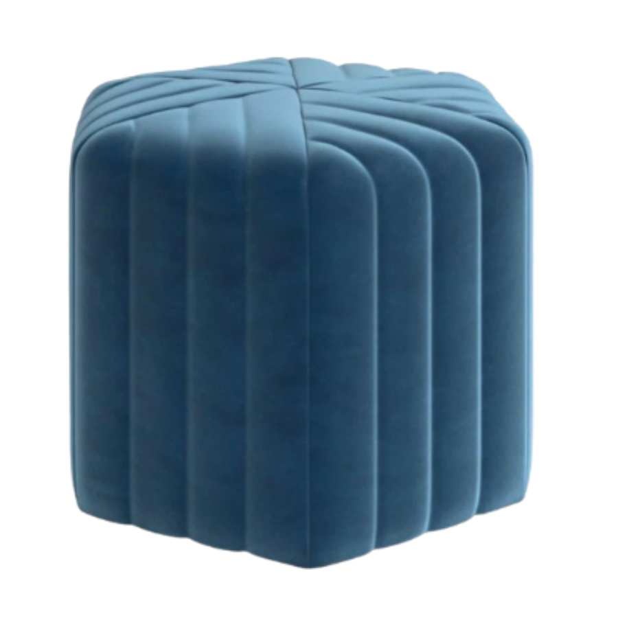 Modern Blue Velvet Ottoman | Ottoman Rentals for Events and Lounges ...