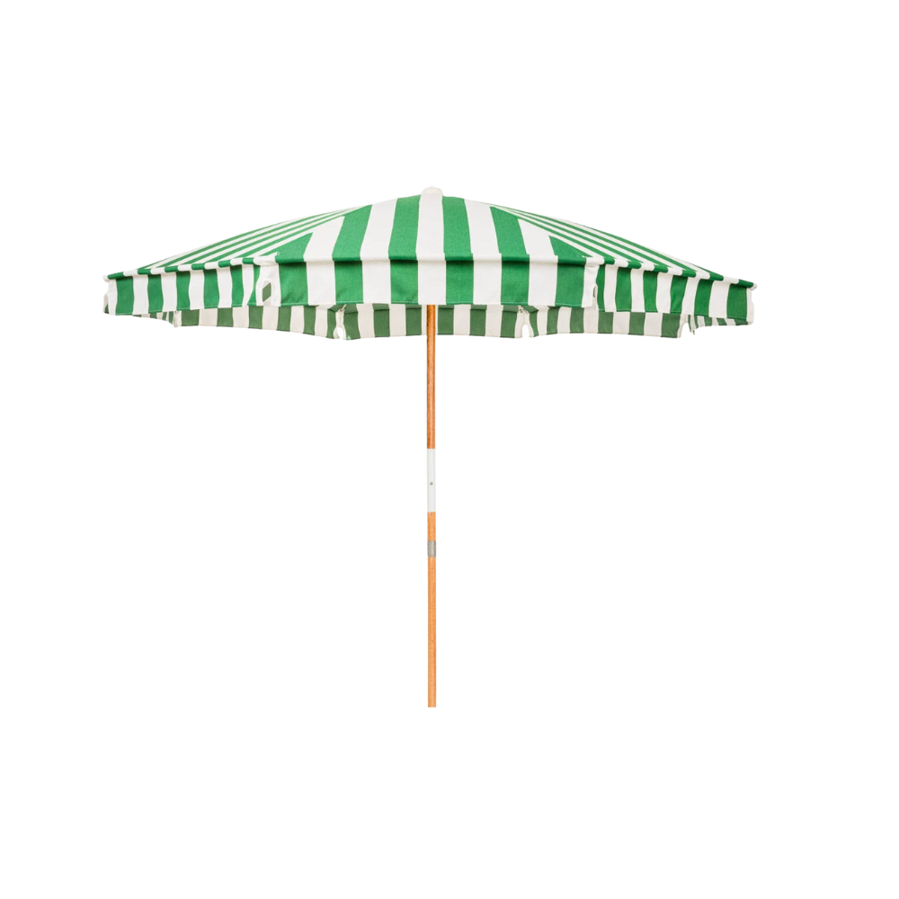 Capri Striped Umbrella – Green | Vintage Stripe Umbrella Rental ...