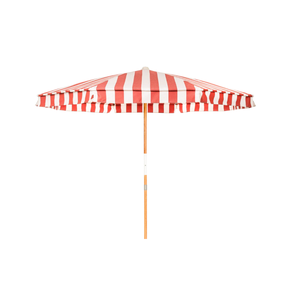 Capri Striped Umbrella – Red | Vintage Stripe Umbrella Rental ...