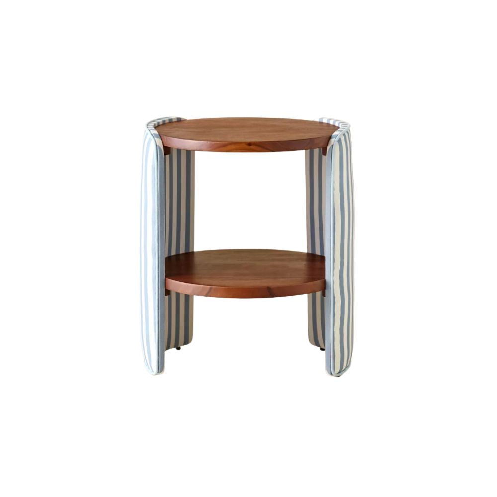 NEW Mallory Side Table - Blue Striped | Side Table Rentals | Accent and ...